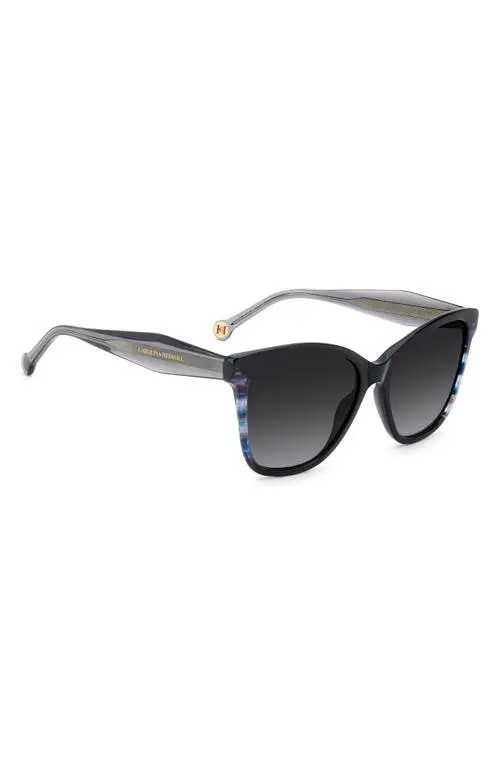Carolina Herrera 56mm Butterfly Sunglasses - Black/dark Grey