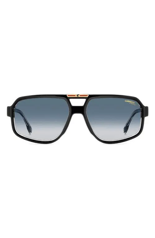 Carrera Eyewear 59mm Navigator Sunglasses - Black Crystal/dark Blue