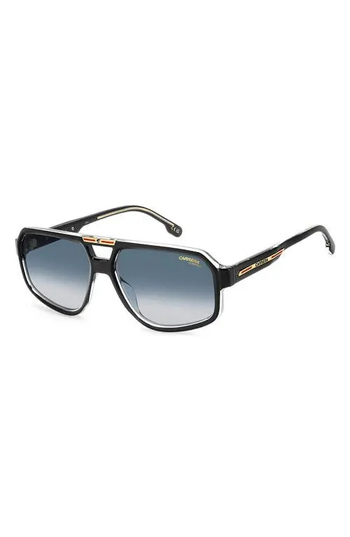 Carrera Eyewear 59mm Navigator Sunglasses - Black Crystal/dark Blue