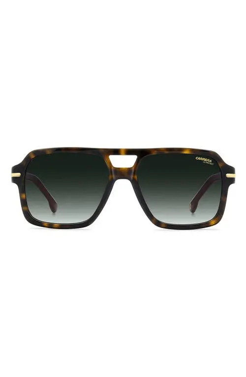 Carrera Eyewear 56mm Square Sunglasses - Havana/green Shaded