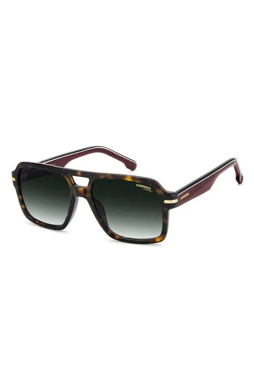Carrera Eyewear 56mm Square Sunglasses - Havana/green Shaded