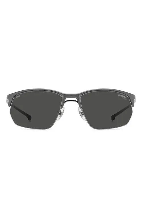 Carrera Eyewear 65mm Rectangular Sunglasses - Matte Dark Ruthenium/grey
