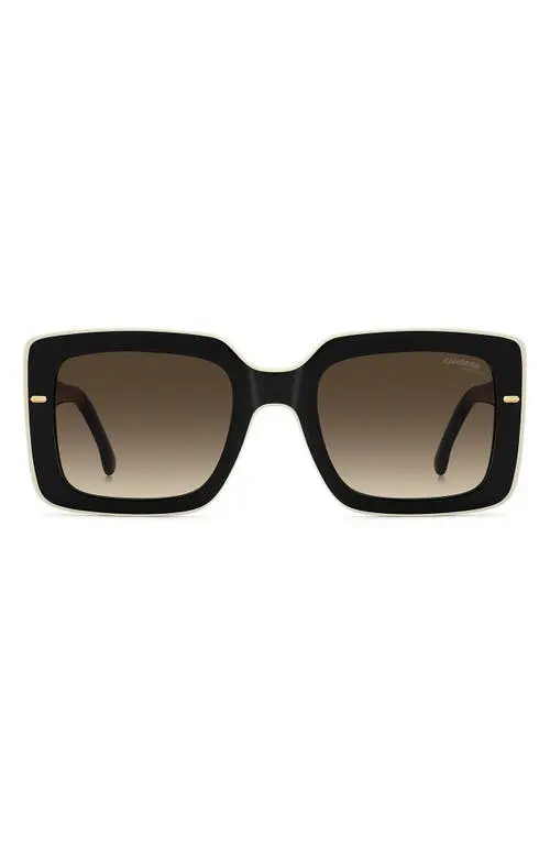 Carrera Eyewear 53mm Rectangular Sunglasses - Black/white/brown