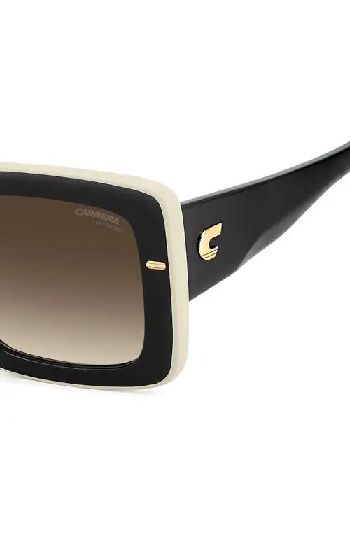 Carrera Eyewear 53mm Rectangular Sunglasses - Black/white/brown