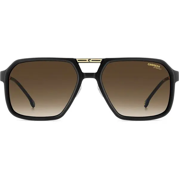 Carrera Eyewear 59mm Gradient Square Sunglasses - Black/gold/brown/green