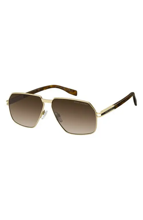 Marc Jacobs 61mm Navigator Sunglasses - Matte Gold Havana/brown Sf