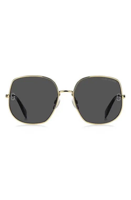 Marc Jacobs 59mm Embellished Square Sunglasses - Gold/grey