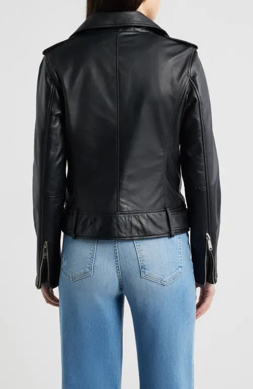 Sam Edelman Trapunto Stitch Leather Moto Jacket
