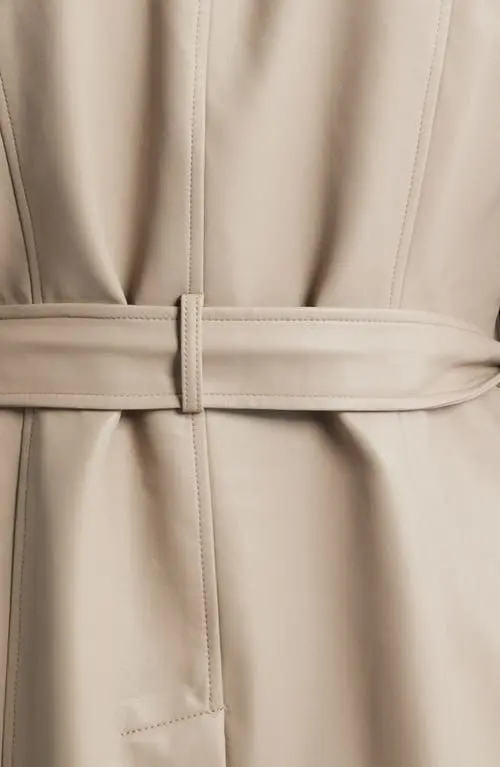 Via Spiga Belted Faux Leather Trench Coat