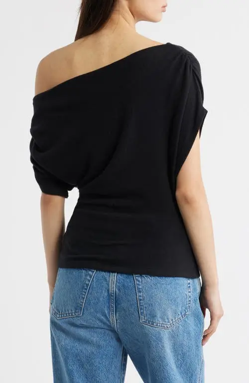 REFORMATION Iris One-shoulder Knit Top - Black