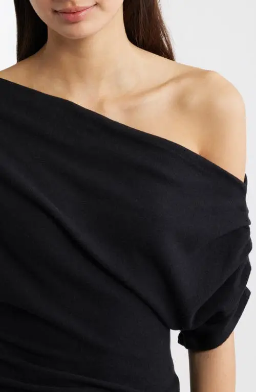 REFORMATION Iris One-shoulder Knit Top - Black