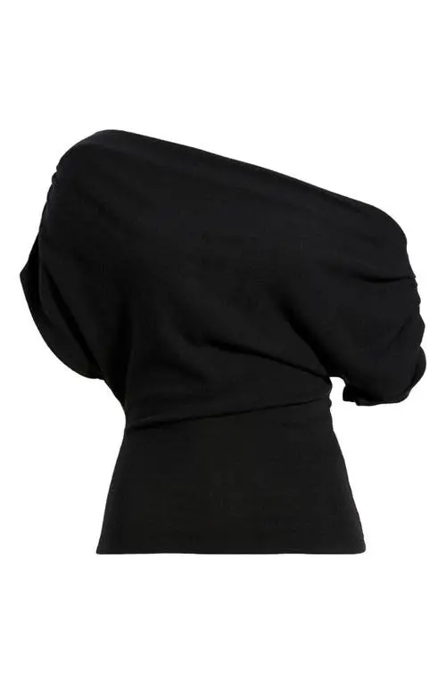 REFORMATION Iris One-shoulder Knit Top - Black