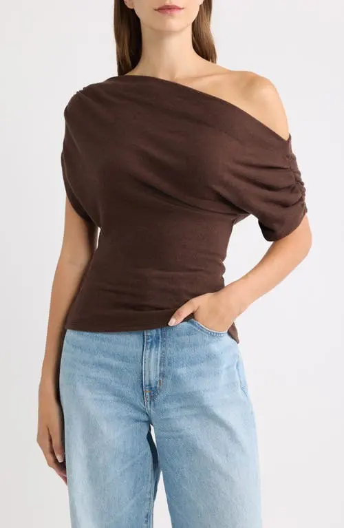REFORMATION Iris One-shoulder Knit Top - Mole