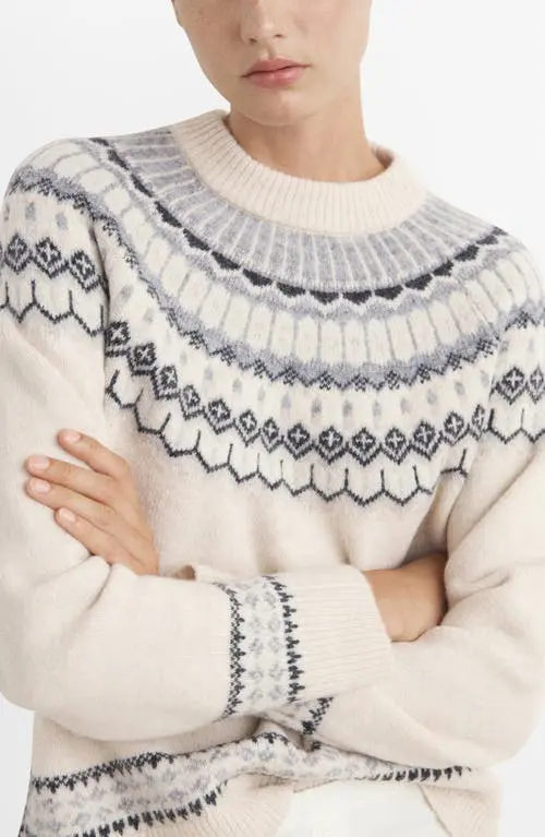 Mango Fair Isle Jacquard Crewneck Sweater