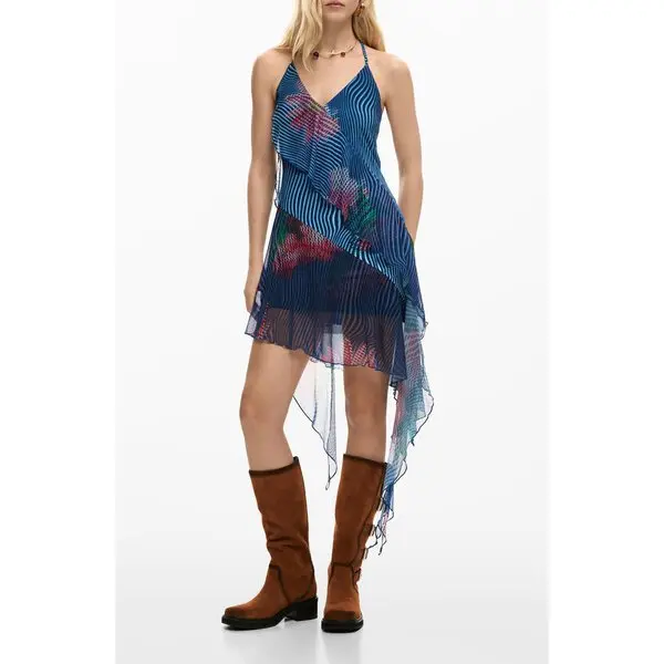 Desigual Asymmetric Halter Dress