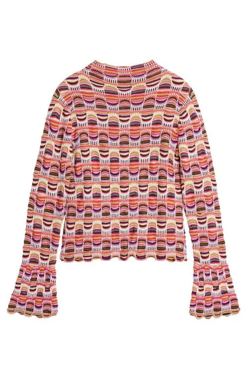 Desigual Striped Mock Neck Sweater