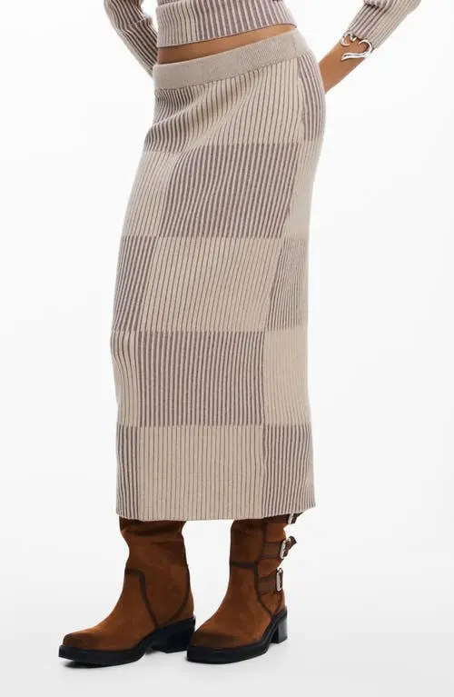Desigual Ribbed Knit Midi Skirt