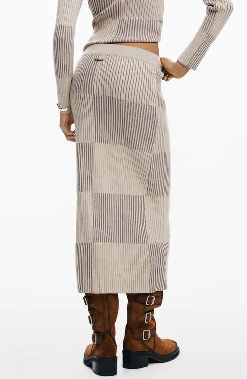 Desigual Ribbed Knit Midi Skirt