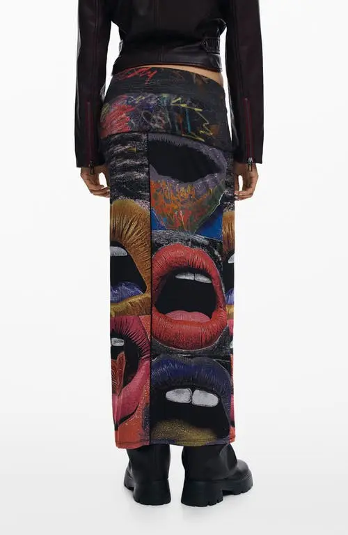 Desigual Graphic Print Maxi Skirt