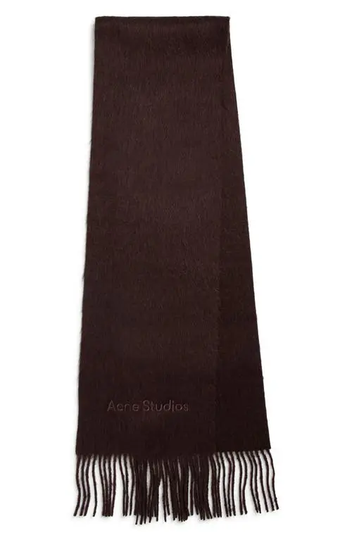 Acne Studios Vinnie Alpaca & Wool Scarf - Dark Brown Melange