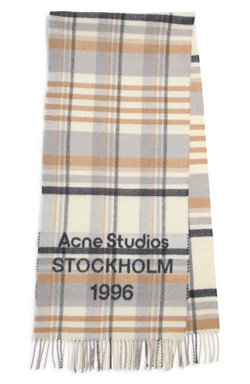 Acne Studios Check 1996 Wool Scarf - White/beige