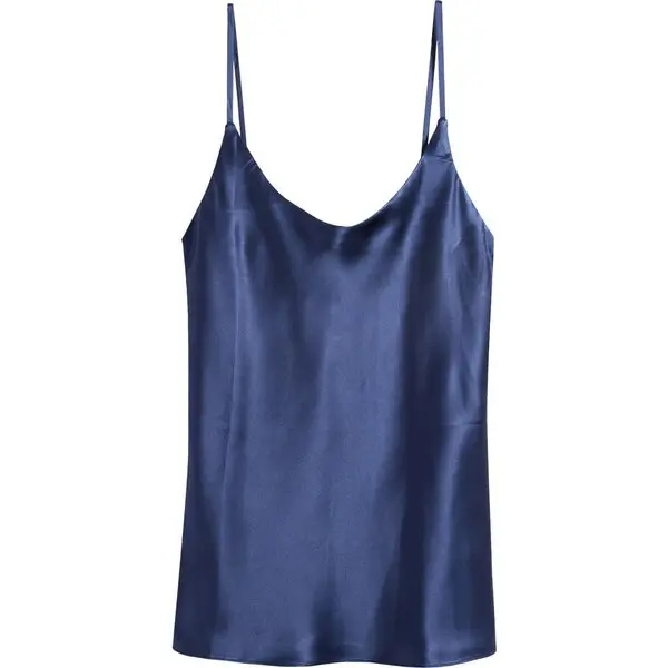 REFORMATION Lila Silk Camisole - Navy