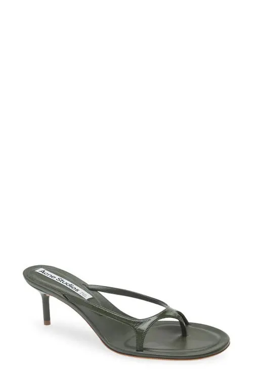 Acne Studios Kitten Heel Thong Sandals - Thyme Green