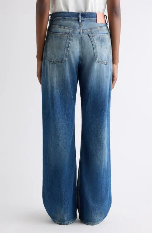 Acne Studios 2021 Regular Fit Distressed Wide-leg Jeans - Mid Blue