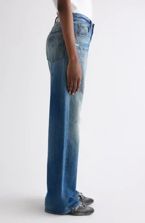 Acne Studios 2021 Regular Fit Distressed Wide-leg Jeans - Mid Blue