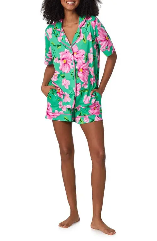 ROOM SERVICE Print Short Pajamas - Green Floral