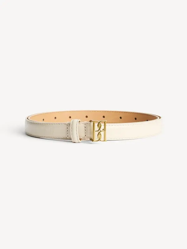 BY MALENE BIRGER Marlos Leather Belt - Vanilla Cream