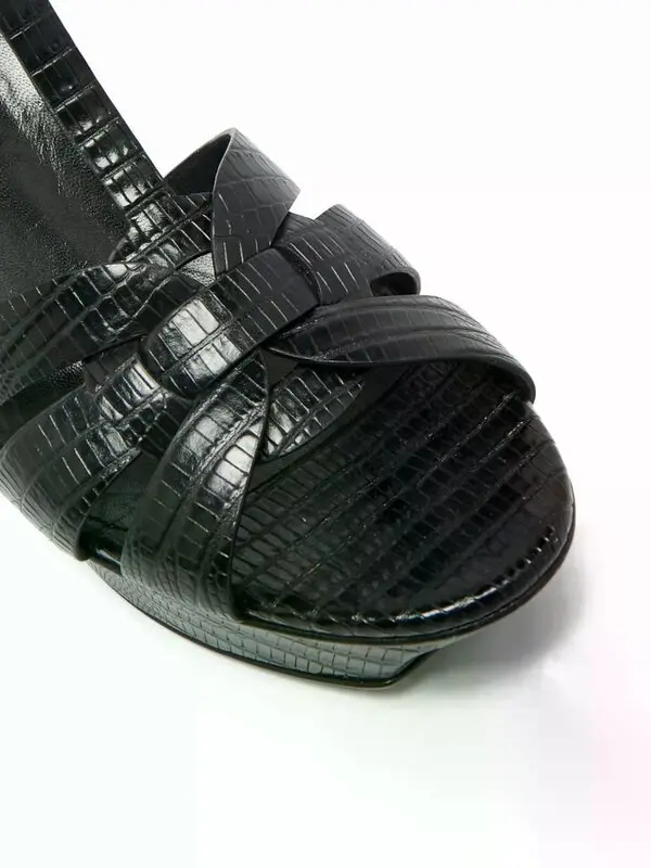 Saint Laurent Lizard-embossed Leather Sandals