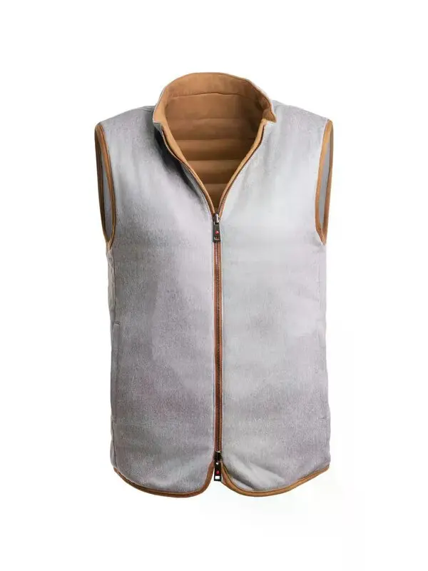 Kiton Reversible Quilted Vest - Brown