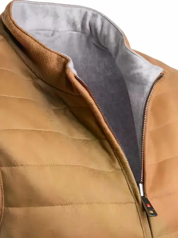 Kiton Reversible Quilted Vest - Brown