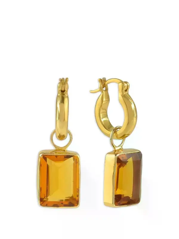 SHYLA Sorrento Crystal-embellished Hoop Earrings - Gold