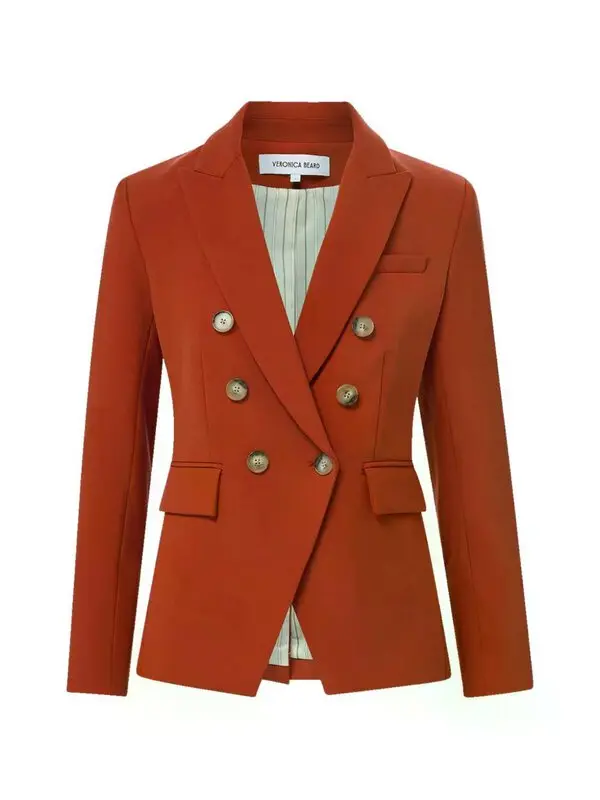 Veronica Beard Miller Dickey Double-breasted Blazer - Red