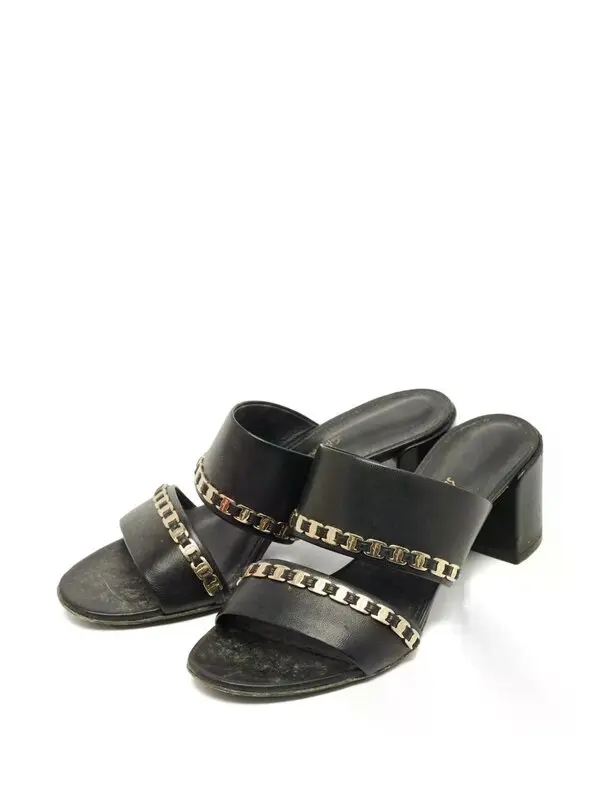FERRAGAMO Chain-detail Leather Sandals