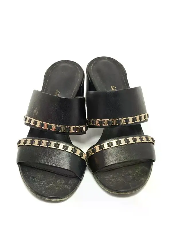 FERRAGAMO Chain-detail Leather Sandals