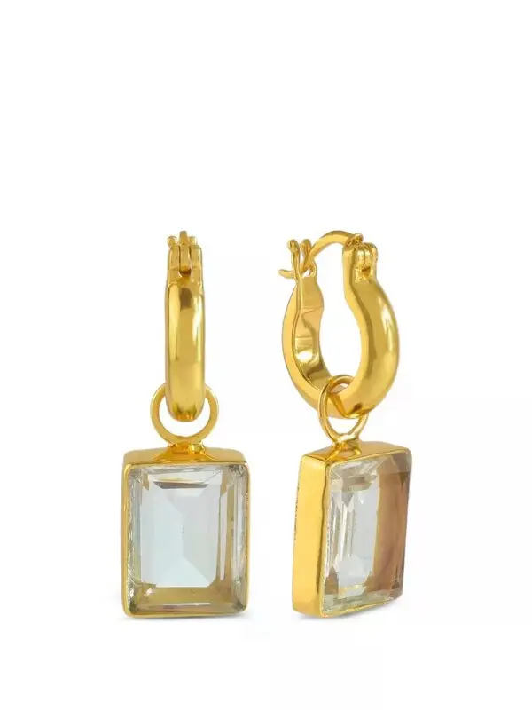 SHYLA Sorrento Crystal-embellished Hoop Earrings - Gold