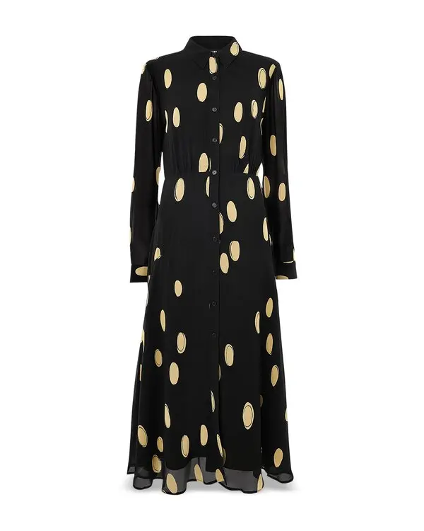 Whistles Abstract Spot Ruffle Dress