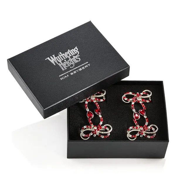 KIM SEYBERT Wuthering Heights Napkin Rings, Set Of 4 - Red/silver