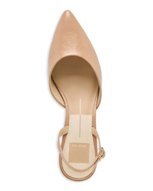 Dolce Vita Carel Slingback Pumps - Light Tan Crinkle