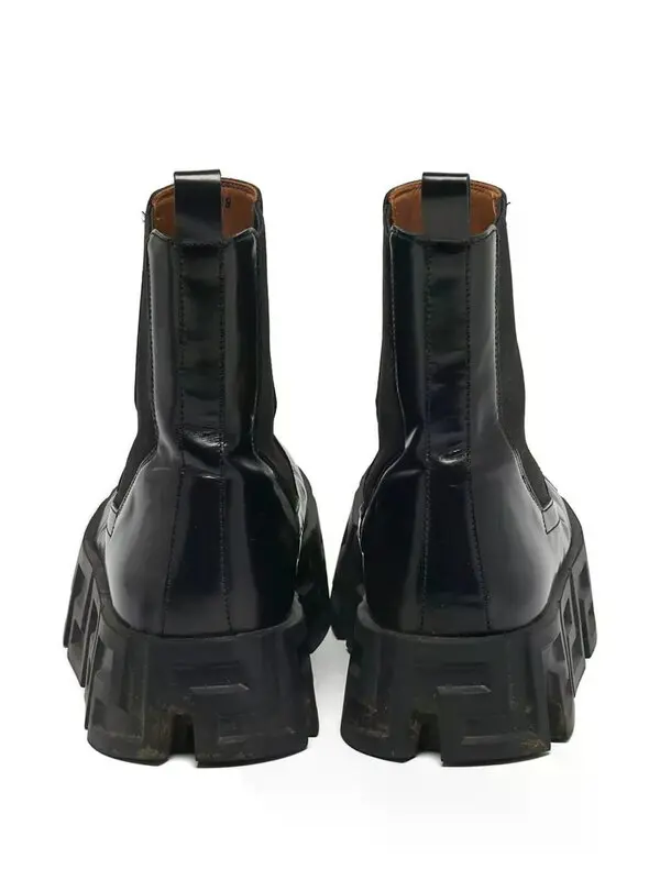 Versace Greca Leather Ankle Boots