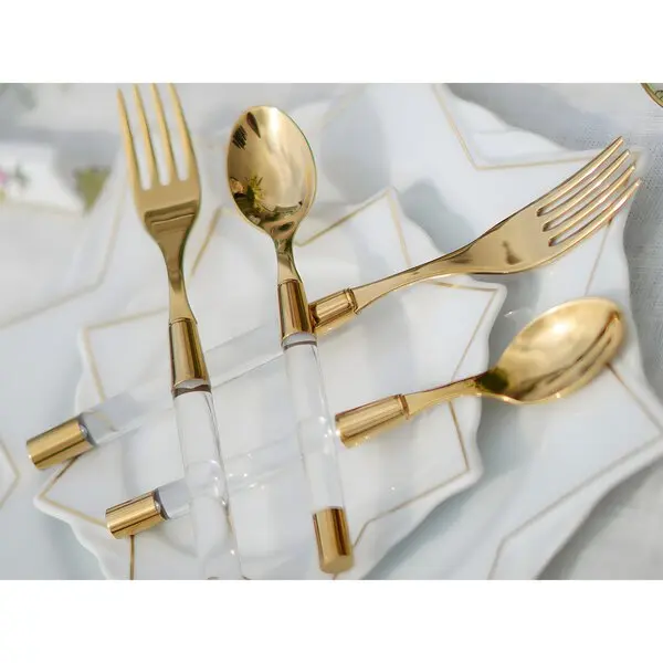 CAPDECO Zoe 5 Piece Gold Place Setting