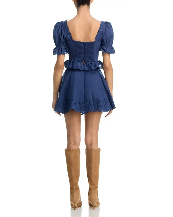 Aqua Peplum Waist Cropped Top