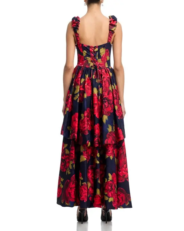 Aqua Sweetheart Neck High-low Gown
