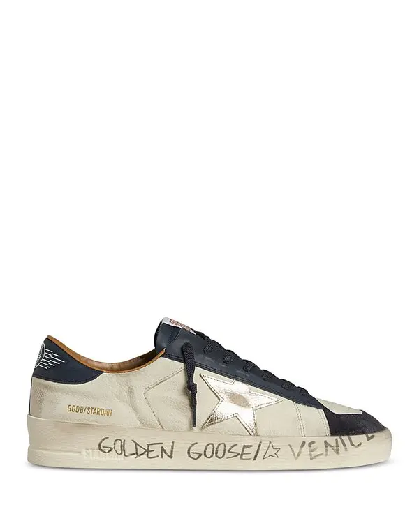 GOLDEN GOOSE Stardan Nabuck Leather Sneakers - White Blue