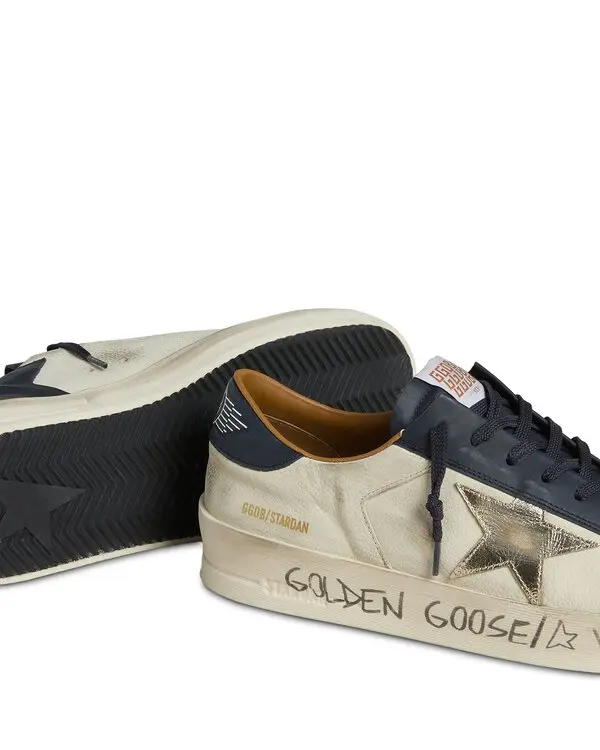 GOLDEN GOOSE Stardan Nabuck Leather Sneakers - White Blue