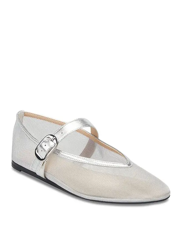 MARC FISHER LTD. Godina Mary Jane Flats - Silver