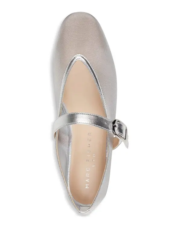 MARC FISHER LTD. Godina Mary Jane Flats - Silver